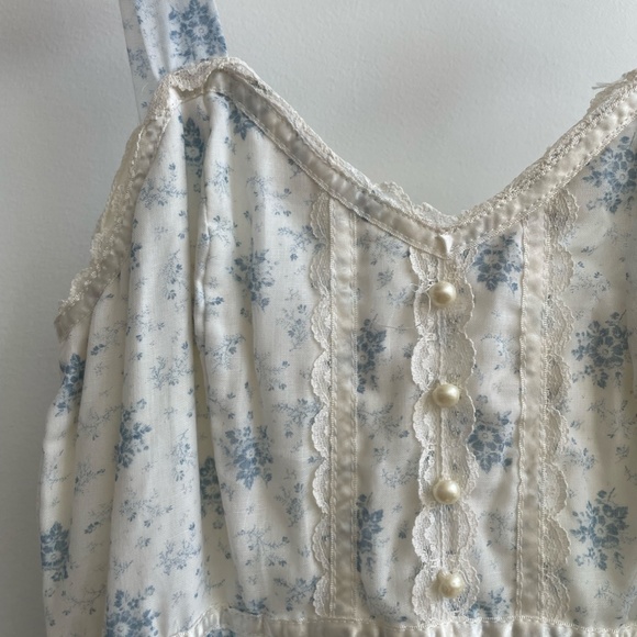 Dresses | Vintage Gunne Sax Light Blue Floral Maxi Dress | Poshmark